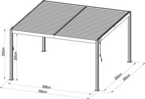 Bioklimatická pergola G21 Austin Premium 4x4 m, antracitová hliníková