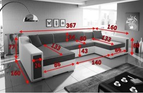 Moderní sedací souprava Mofon SUPER, bílá/fialová