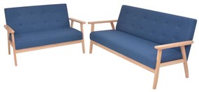 vidaXL 2dílná sedací souprava textilní čalounění modrá