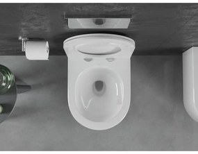 Mexen Sofia, závěsná WC mísa 490x360x355 mm, Rimless Tornádo + WC sedátko z duroplastu, bílá lesklá, 30540500T