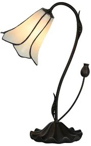 Stolní lampa Tiffany THE WHITE FLOWER Clayre &amp; Eef 5LL-6046