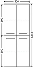 Intedoor střední skříň,4 dveře, UNI SS 122/50 4D Varianta: A3406 Basalto MAT