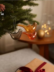 Sinsay - Skleněné vánoční dekorace ve tvaru ptáčků 3 pack - vícebarevná