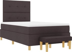Postel s boxspringem s čelo Tmavě hnědá 200 x 120 cm textil 3344292