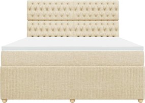 Box spring postel s matrací krémová 180x200 cm textil 3292147