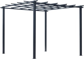 Outsunny Růžový Pavilon Zahradní Obelisk Růžový Oblouk Venkovní Pavilon Nepromokavý Kovový Černý 2,97 x 2,95 x 2,3 m | Aosom