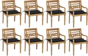 vidaXL Židle Batavia 8 ks s poduškami masivní teakové dřevo [3073354] Barva: Královská modř