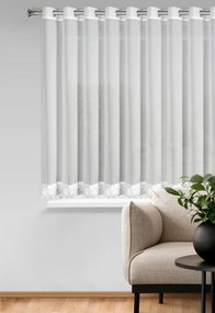 ZÁCLONA NA KROUŽCÍCH LUISA 400X160 CM BÍLÁ