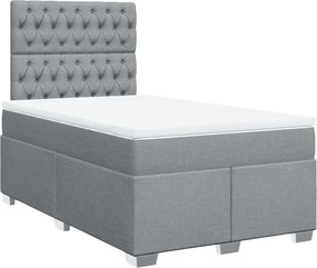 Box spring postel s matrací světle šedá 120 x 200 cm textil 3290462