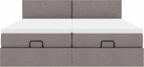 Osmanský rám postele s matrací taupe 180x200cm textil 3311977