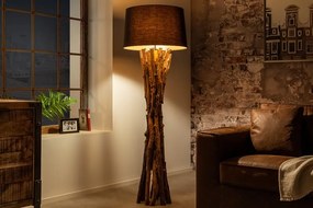 invicta interior Stojací lampa Harmony Nature 150cm teak, černá 41386