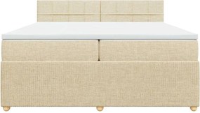 Box spring postel s matrací krémová 200x200 cm textil 3289868