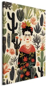 Frida Kahlo - Portrait of the Artist Amid Desert Flora Full of Cacti [Large Format]