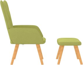 Relaxační křeslo se stoličkou zelené textil 327539
