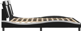Rám postele Viana bez matrace černý a bílý 160 x 200 cm umělá kůže 3208108