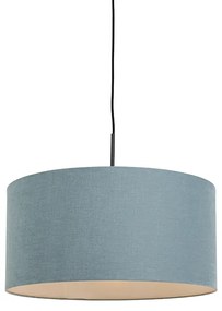 Závěsná lampa černá s modrým odstínem 50 cm - Combi 1