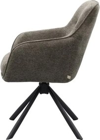 Tmavě šedé čalouněné jídelní křeslo s područkami Avola – Unique Furniture