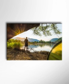 Malvis ® Obraz Východ slunce a rybář ROZMĚR (šířka x výška): jednodílný obdélník 120x80 cm