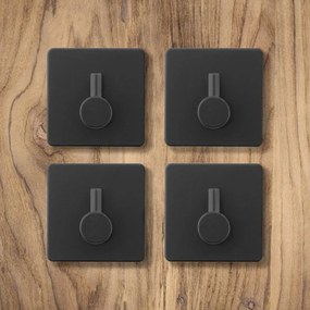 Erga Pad, samolepící háček na ručníky 4,5x4,5 cm (4ks), černá matná, ERG-YKA-CH.PAD-4-BLK