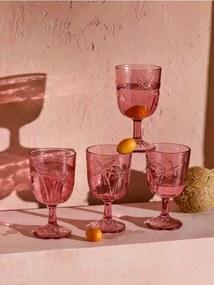 Sinsay - Sada sklenic s motivem palem 4 pack - růžová