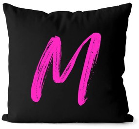 Polštář – písmeno M (Velikost: 40 x 40 cm, Barva: Růžová)