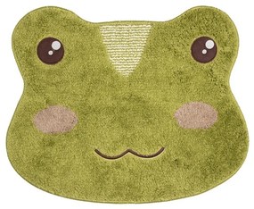 Zelená koupelnová předložka hlava žabky Frog - 60*48*1 cm