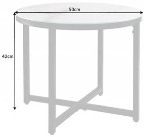 Noble Home Bílý kulatý odkládací stolek Elegance 50 cm
