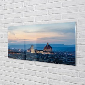 akrylový obraz Itálie katedrála panorama v noci 100x50 cm