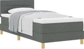 Postel s boxspringem s polštářem Tmavě šedá 80 x 200 cm textil 3338798