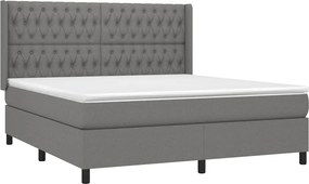 Box spring postel s matrací tmavě šedá 180x200 cm textil 3131690