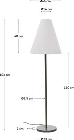 Stojací lampa ve stříbrné barvě s textilním stínidlem (výška 153 cm) Navat – Kave Home