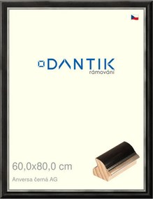 DANTIK rámeček 60x80 | ANIVERSA černá AG (Plexi Čiré)