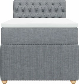 Box spring postel s matrací světle šedý 100 x 200 cm textil 3289674