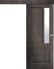 posuvné interiérové dveře na stěnu vasco doors LISBONA model 6 Průchozí rozměr: 70 x 197 cm, Orientace dveří: Levé dveře, Dekor: Dub přírodní