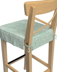 Sedák na židli IKEA Ingolf - barová barva zelená látka pletený vzor, vzorované