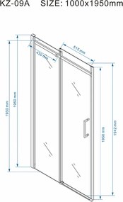 BPS-koupelny Posuvné sprchové dveře HYD-PD09A 100 chrom/transparent pro instalaci do niky - bez vaničky