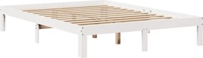 Rám postele s čelem bílý 135 x 190 cm masivní borovice 3306779