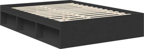 Rám postele s čelo Černá 135 x 190 cm Kompozitní dřevo 3407887
