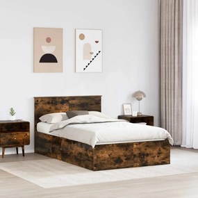 Rám postele s čelo Kouřový dub 120 x 190 cm Kompozitní dřevo 3408687