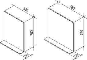 Ravak Zrcadlo Rosa II 600 bílá 600 x 135 x 750 X000000930