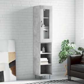 Skříň highboard betonově šedá 34,5x34x180 cm kompozitní dřevo