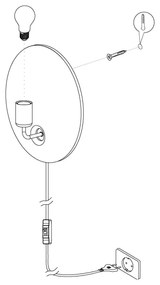 Eglo 98379 - Nástěnné svítidlo GASCUERIA 1xE27/60W/230V