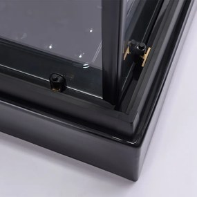 BPS-koupelny Čtvercový sprchový kout BL32B 90x90 černá/transparent + vanička SXL02B BL černá