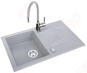 Ferro Dřezy - sada granitový dřez + flexi baterie Ferro Zumba BZA4B, 1-komorový 780x480 mm, šedá, DRGM48/78GA-SET1-PL