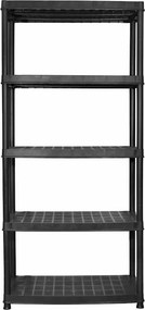 Úložný regál 5patrový černý 85 x 40 x 185 cm plast 147685