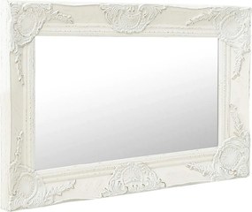 Nástěnné zrcadlo barokní styl 60 x 40 cm bílé 320328