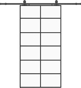 Posuvné dveře se sadou kování černé 102x205 cm ESG Glass 3375852