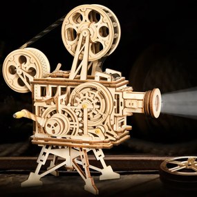 RoboTime 3D dřevěná mechanická skládačka Filmový projektor