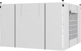 Boční panely altánu Outsunny sada 2 bočních panelů s oknem a dveřmi pro párty stan 3x3/3x6 m, Oxford, bílá| Aosom