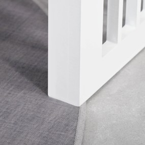 Zvýšený krmítko PawHut pro psy se stojanem a 2 odnímatelnými nerezovými miskami, domácí krmítko pro jídlo a vodu 44x24x15 cm Bílá